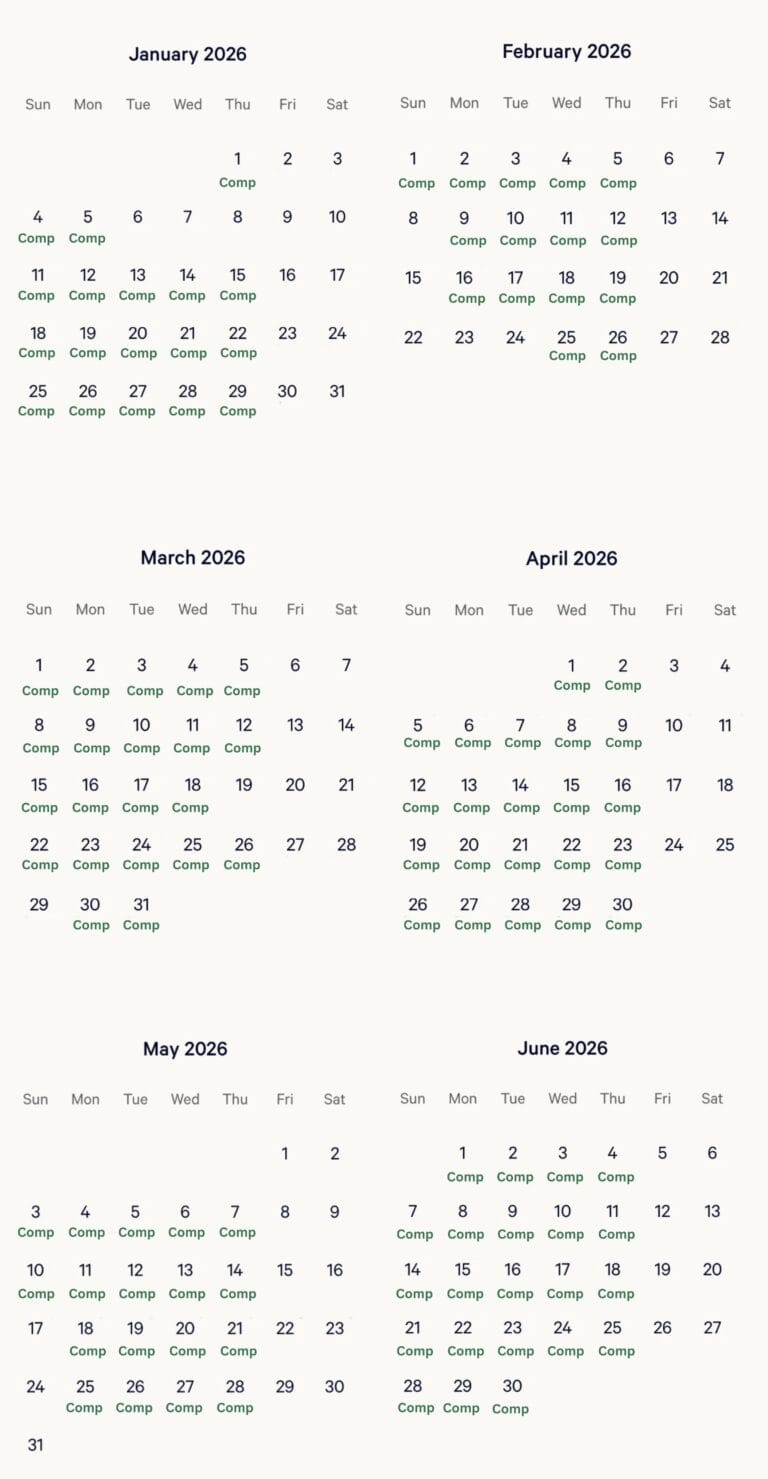 myVEGAS Rewards Hotel Comp Calendars (2026)